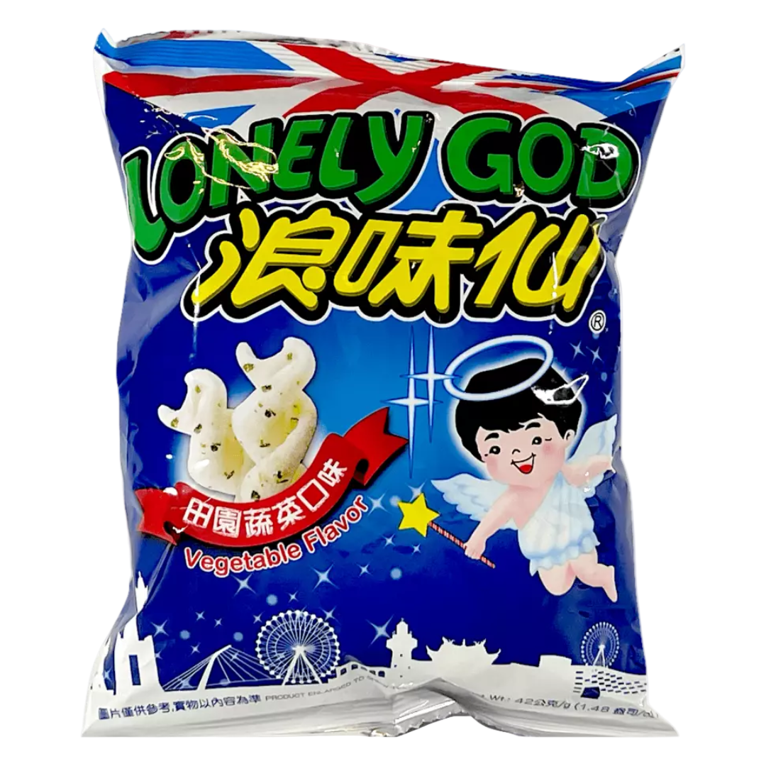 Daržovių skonio bulvių trapučiai Lonely God WANT WANT, 42 g – YOUMAME